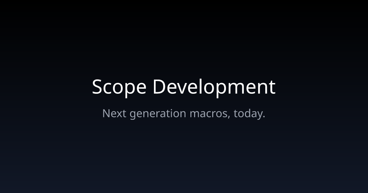 Scope Development